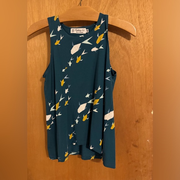Fighting Eel | Tops | Fighting Eel Origami Fish Blue Tank | Poshmark